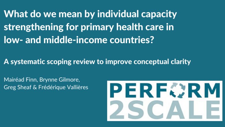 What do we mean by individual capacity strengthening for primary health ...