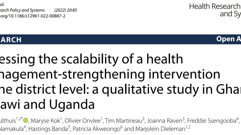 Assessing the scalability of a health management-strengthening ...